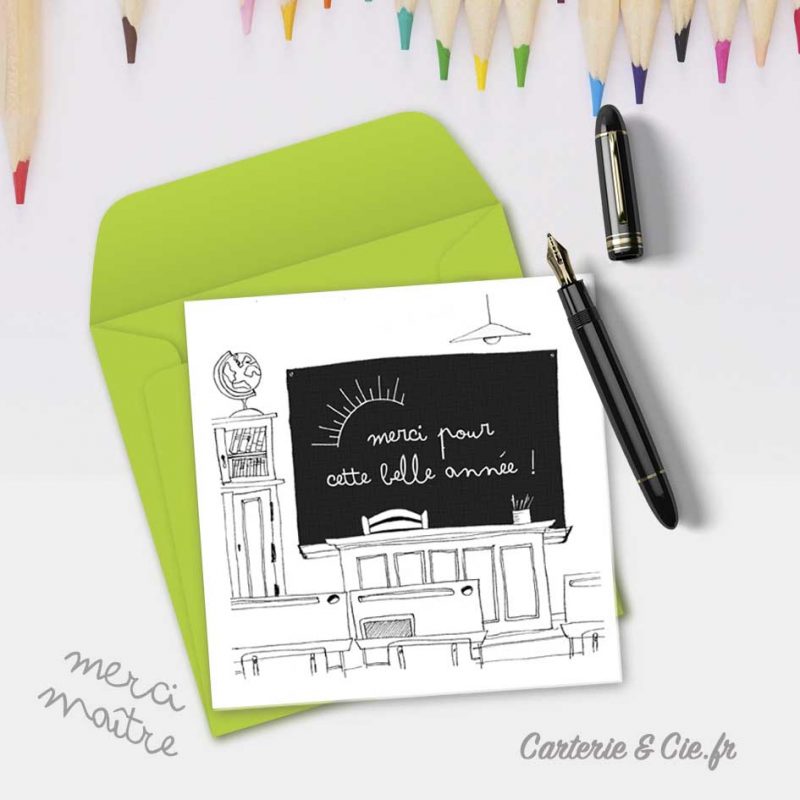 Carte « Merci tableau fin d'année